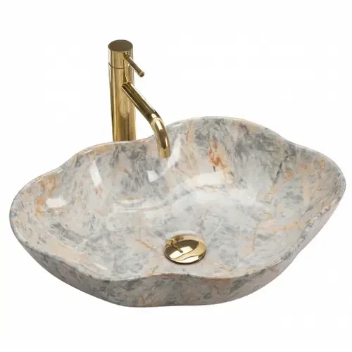 Umywalka nablatowa Rea Pearl Ruststone Broff Łazienki